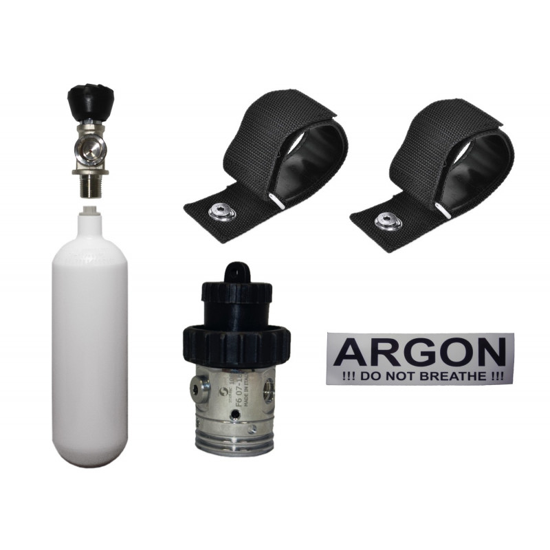 Argon Dry Suit Inflation Kit with 1L Steel Tank - 200/300 Bar